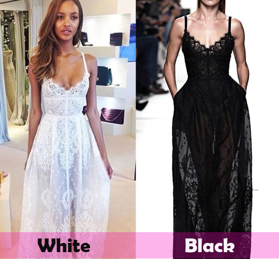 Europe And Hook Flower Embroidery Perspective Sexy V-neck Lace Dress ...