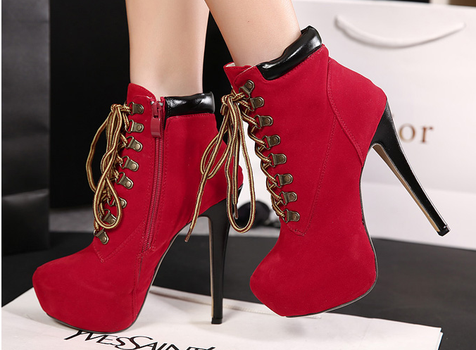 European Leg Boots High With Cross Straps Fine With Martin Boots Boots ...