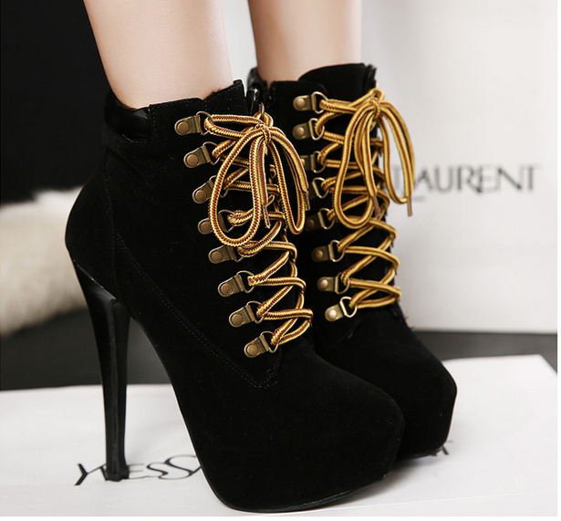 European Leg Boots High With Cross Straps Fine With Martin Boots Boots ...